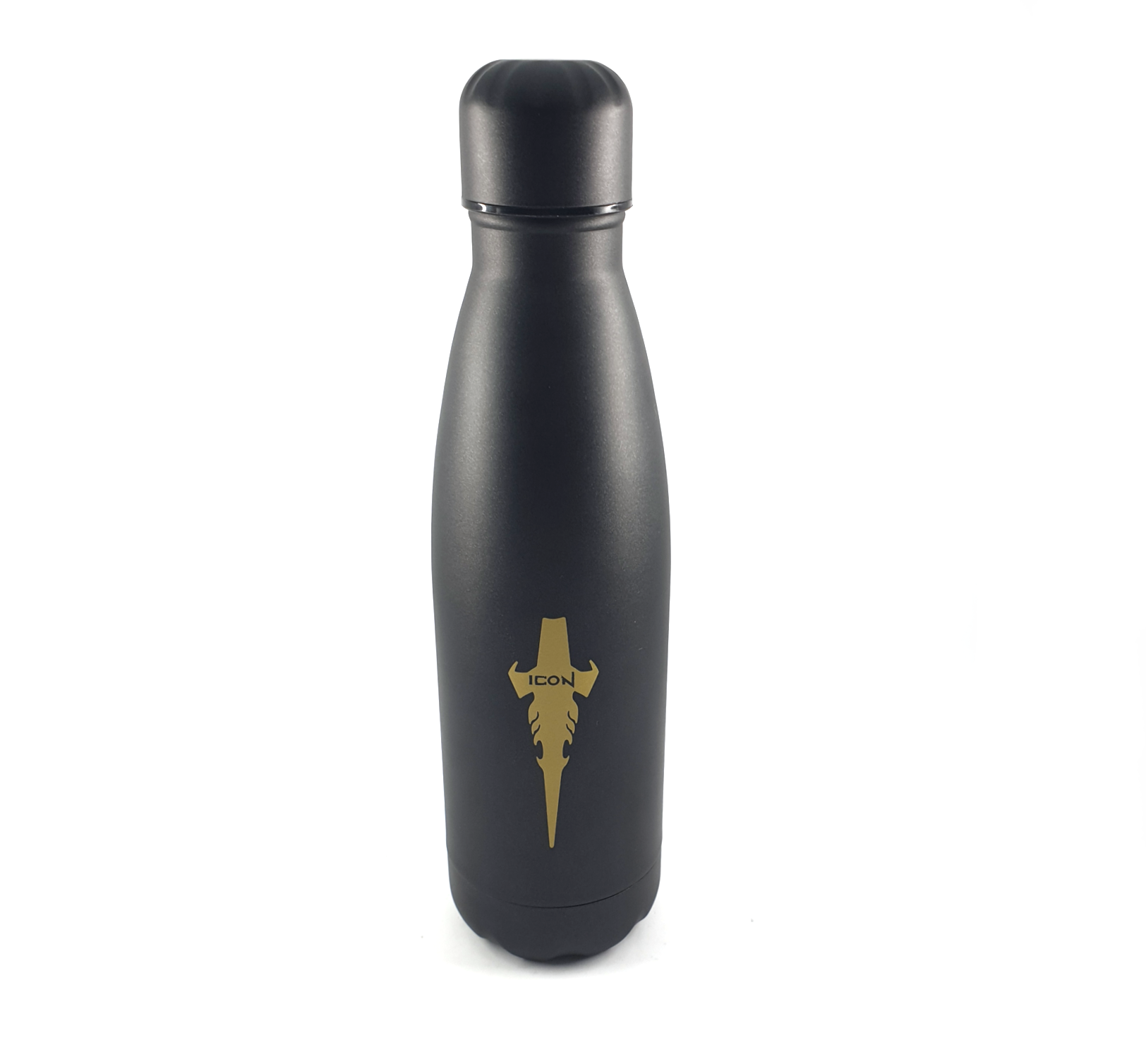 ICON Gold Logo Black Metal Bottle1 – Pleasure Beach Resort Retail Shop