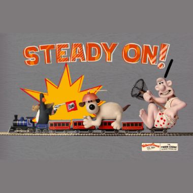 Wallace & Gromit Train Chase – Grey Medium Plaque – Pleasure Beach ...